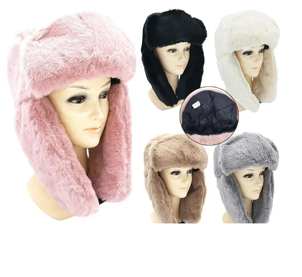 36 Pieces Womens Winter Hat With Ear Flaps Trooper Trapper Hat