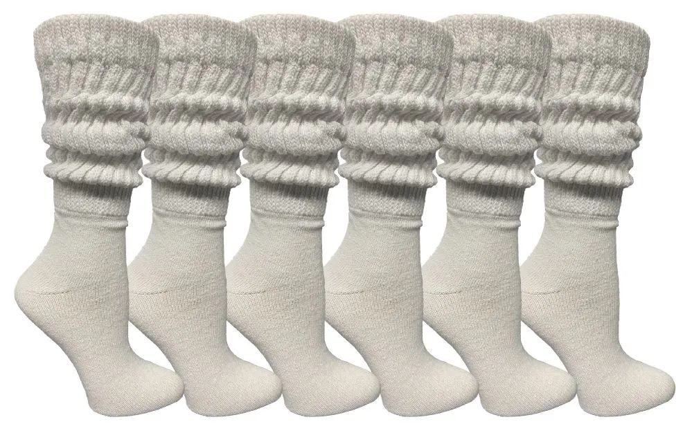 Yacht And Smith Womens Heavy Cotton Slouch Socks Solid White At