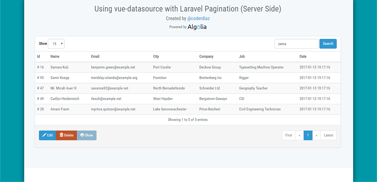 Vue Datasource Is A Vue Js Server Side Component To Create Tables Vue