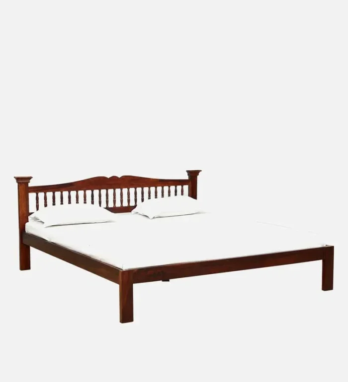 Uttara Sheesham Wood King Size Bed In Honey Oak Finish