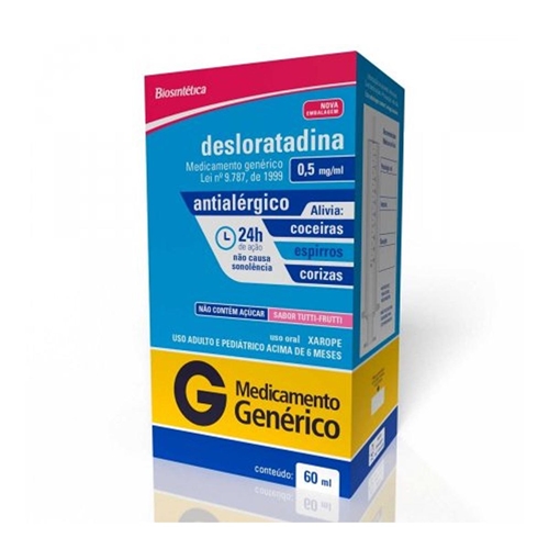 Desloratadina 05mgml Xarope 60ml Biosintética Genérico Na Drogaria Primus