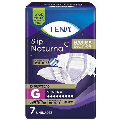 Compre Fralda Geriátrica Tena Slip Noturna Tamanho G Com 7 Unidades