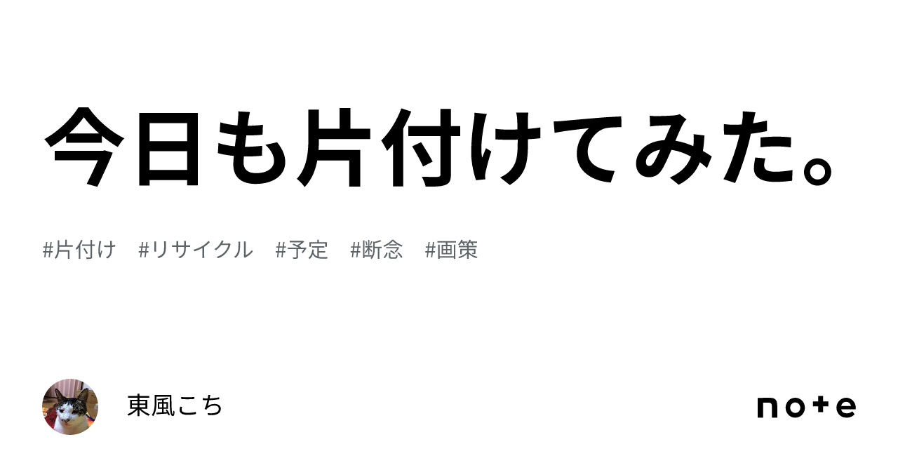 今日も片付けてみた。｜東風こち