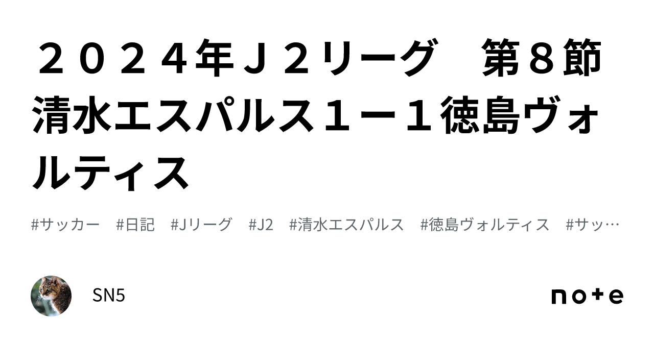 2024年j2リーグ 第8節 清水エスパルス1ー1徳島ヴォルティス｜sn5