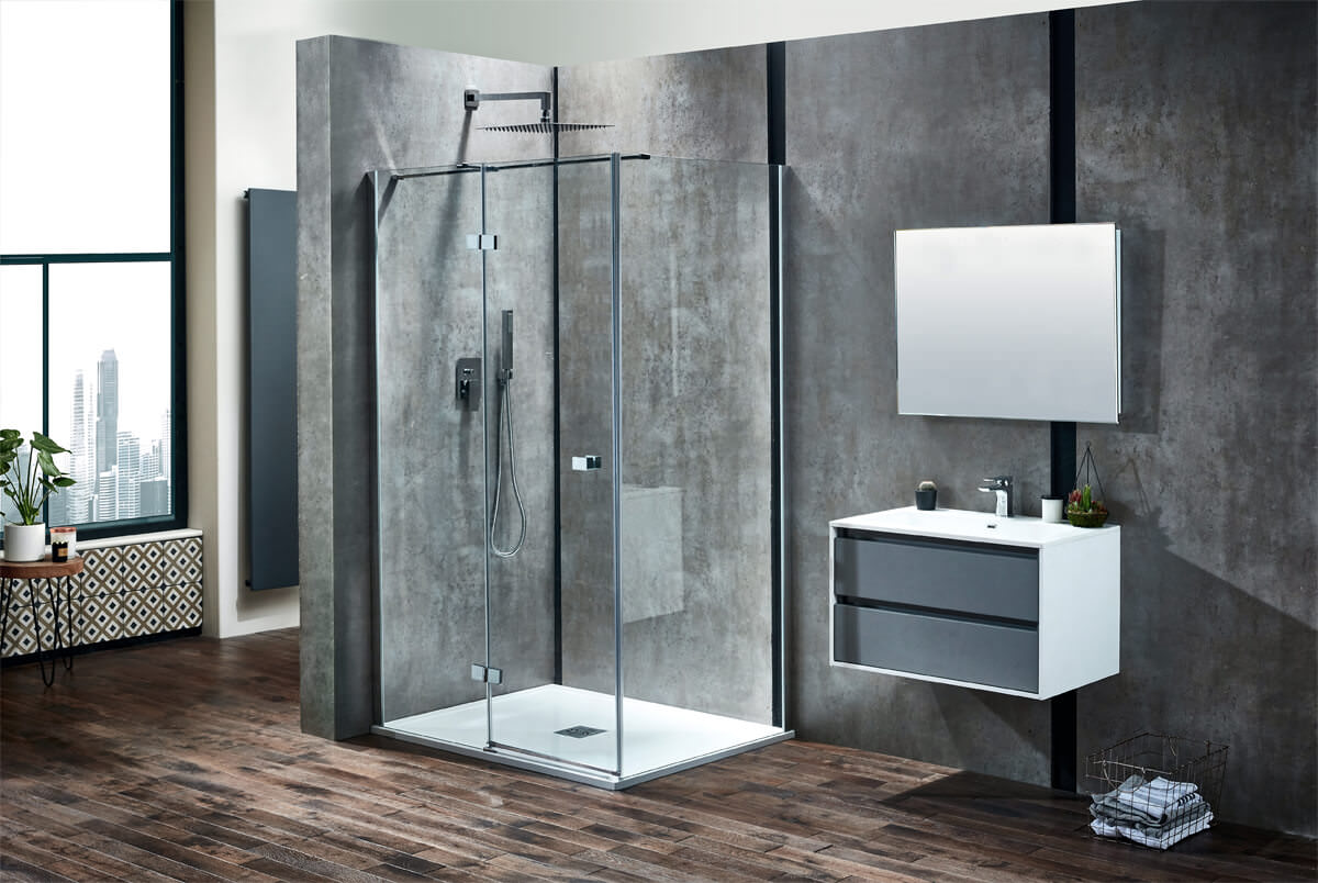 Frontline Aquaglass Linear 1200mm Hinged Shower Door Left Or Right Hand