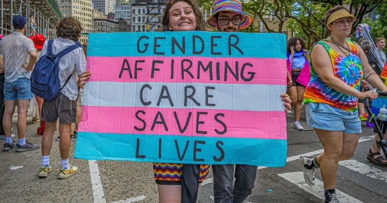 Lgbtq Trans Protest Gender Affirming Healthcare Saves Lives Sign Out