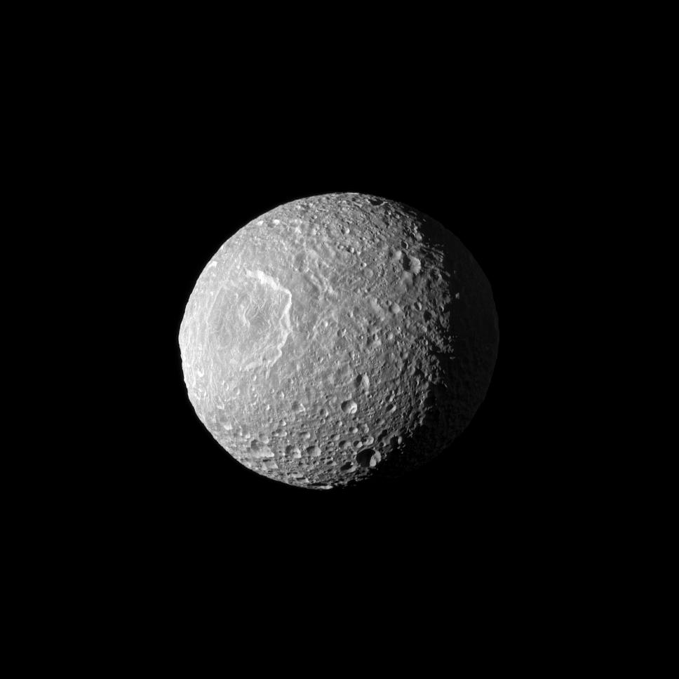 Mimas Three Quarter Portrait Nasa Jet Propulsion Laboratory Jpl