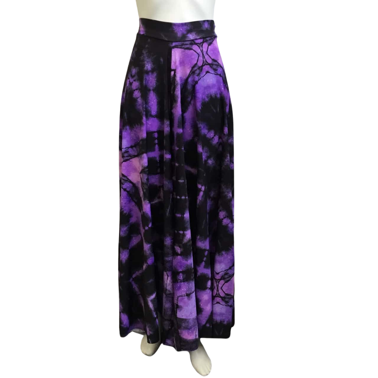 Exotica Womens Size L Tie Dye Wide Leg Pants Black And Purple S