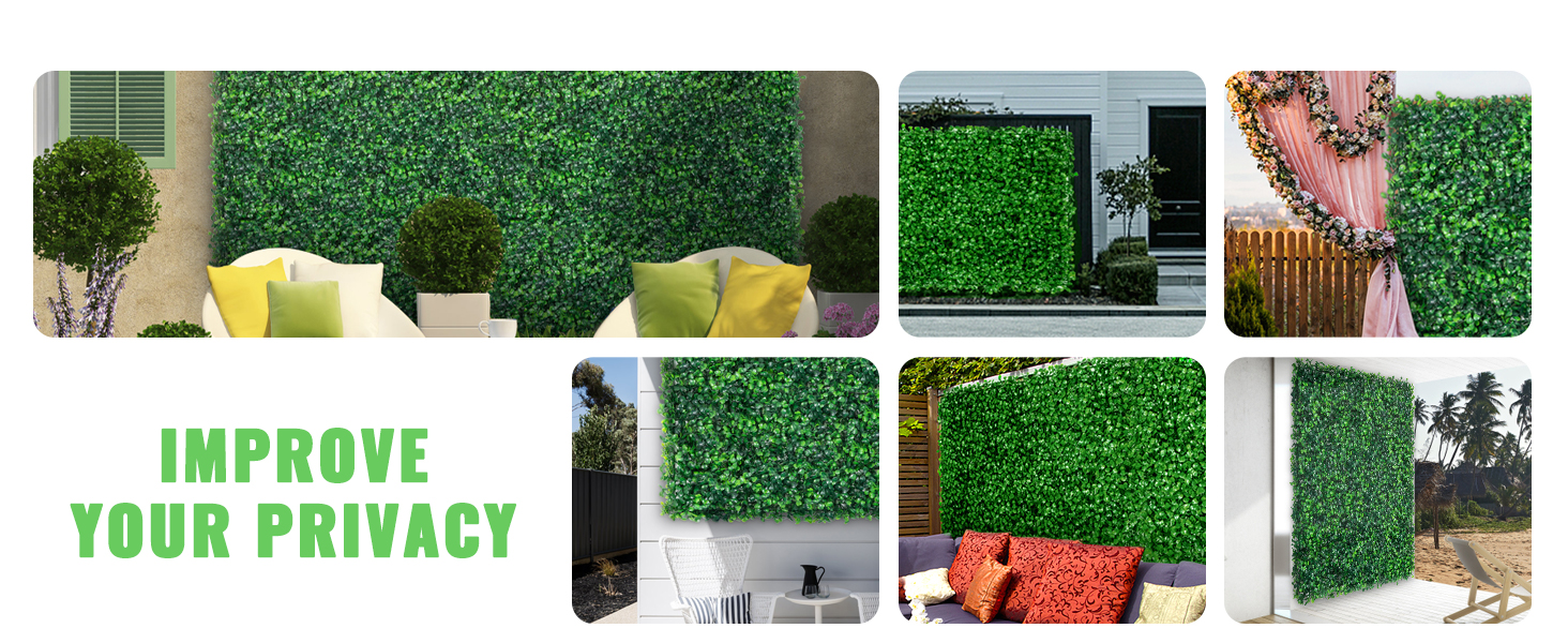 Vevor 12pcs 24x16 Grass Wall Panels For 32 Sq Feet Boxwood Hedge