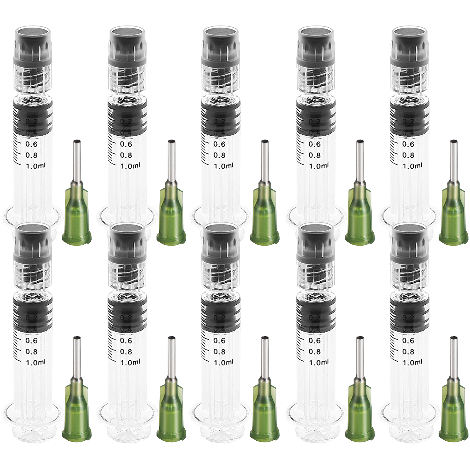 Vevor Vevor Borosilicate Glass Luer Lock Syringe 1ml 100 Pcs Reusable