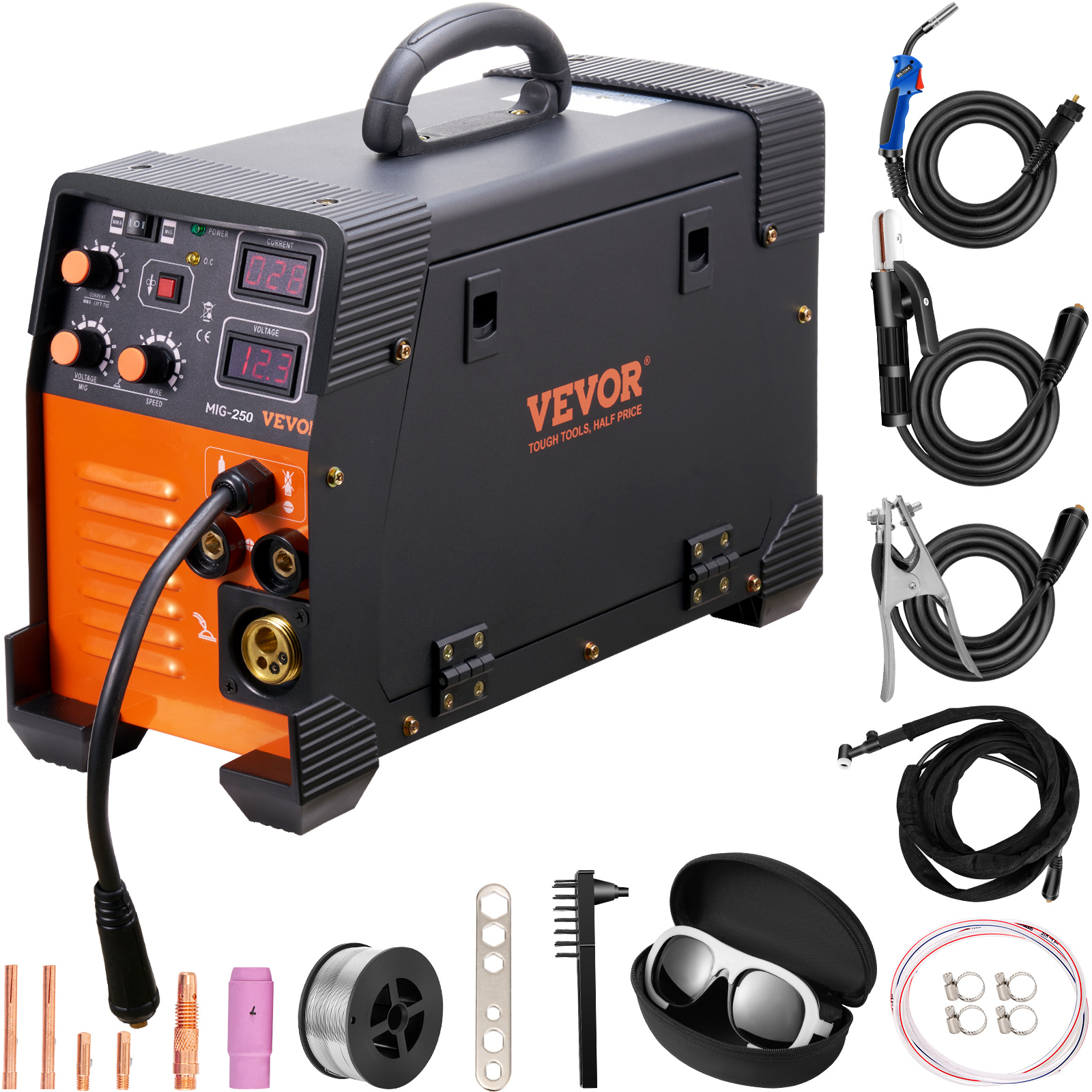 Vevor Mig Welder 250 Amp Mig Lift Tig Arc Welder 3 In 1 Welder Welding