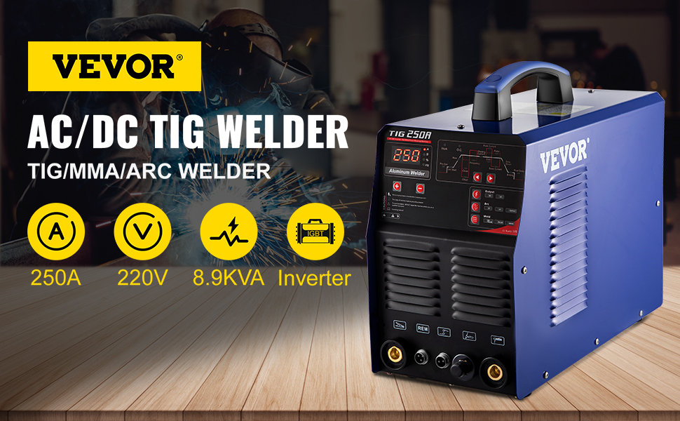 Vevor Tig Welder Acdc Aluminum Welder 220v 3 In 1 Welding Machine Tig