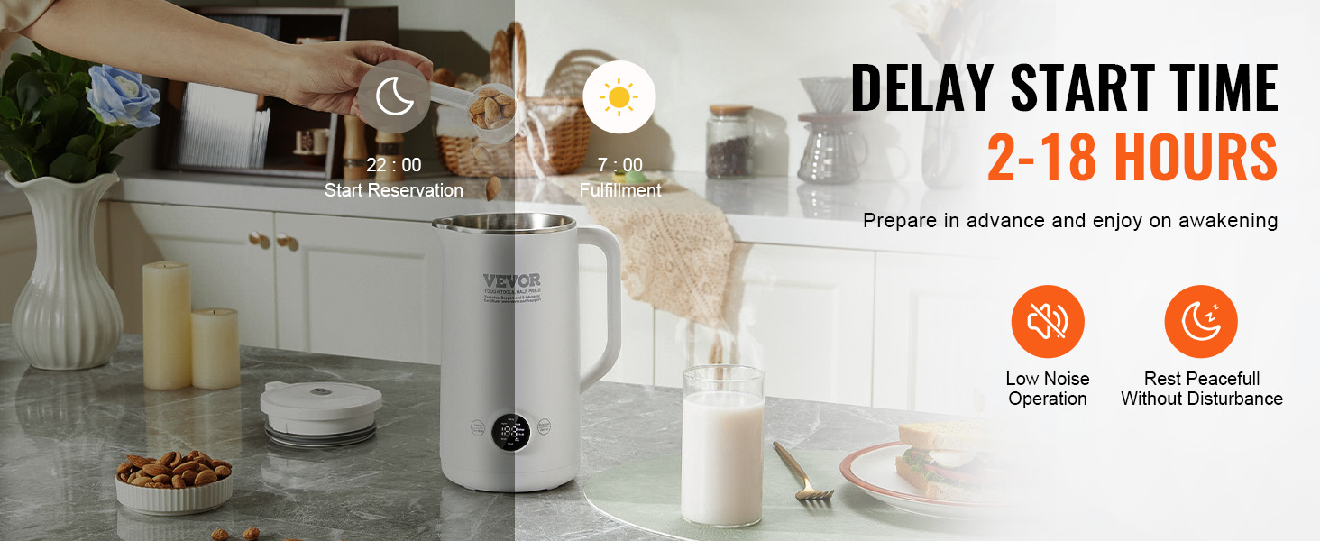 Vevor Nut Milk Maker 8 In 1 Soy Milk Maker With 8 Leaf Blades 600ml