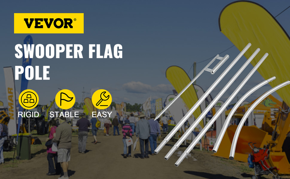 Vevor Advertising Flag Pole 3 X Feather Flag Bundles 16ft Windless