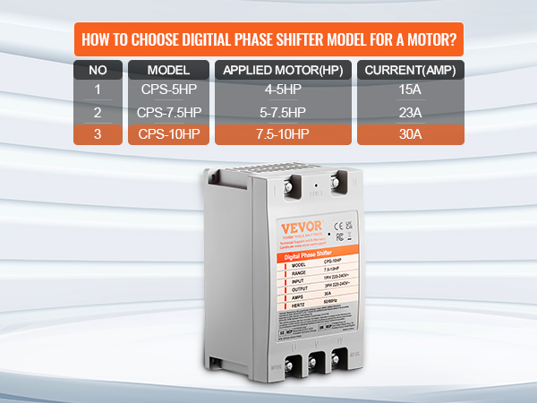 Vevor 3 Phase Converter 10hp 30a 220v Single Phase To 3 Phase