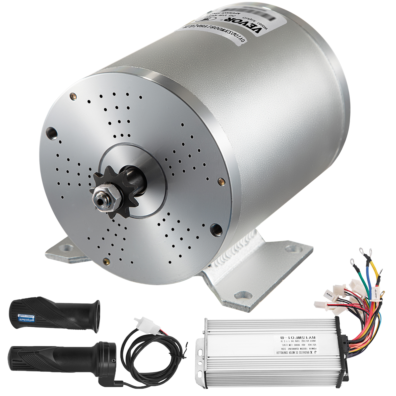 Vevor 1800w Electric Dc Motor Kit 48v 4500rpm Brushless Motor With 33a