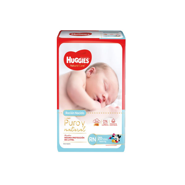 Pañales Huggies Natural Care Recién Nacido 20 U Preunic