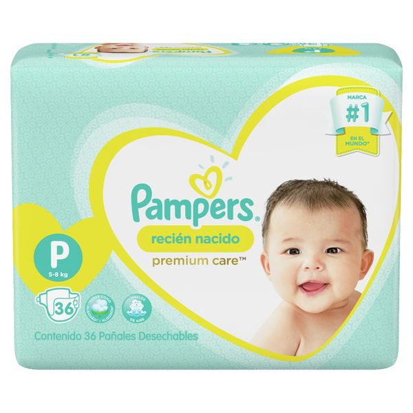 Pampers Premium Care Recién Nacido Pañales Desechables Talla P 36 Un