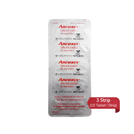 Arcoxia 60 Mg 3 Strip 10 Tabletstrip Hemat Borongan Kegunaan