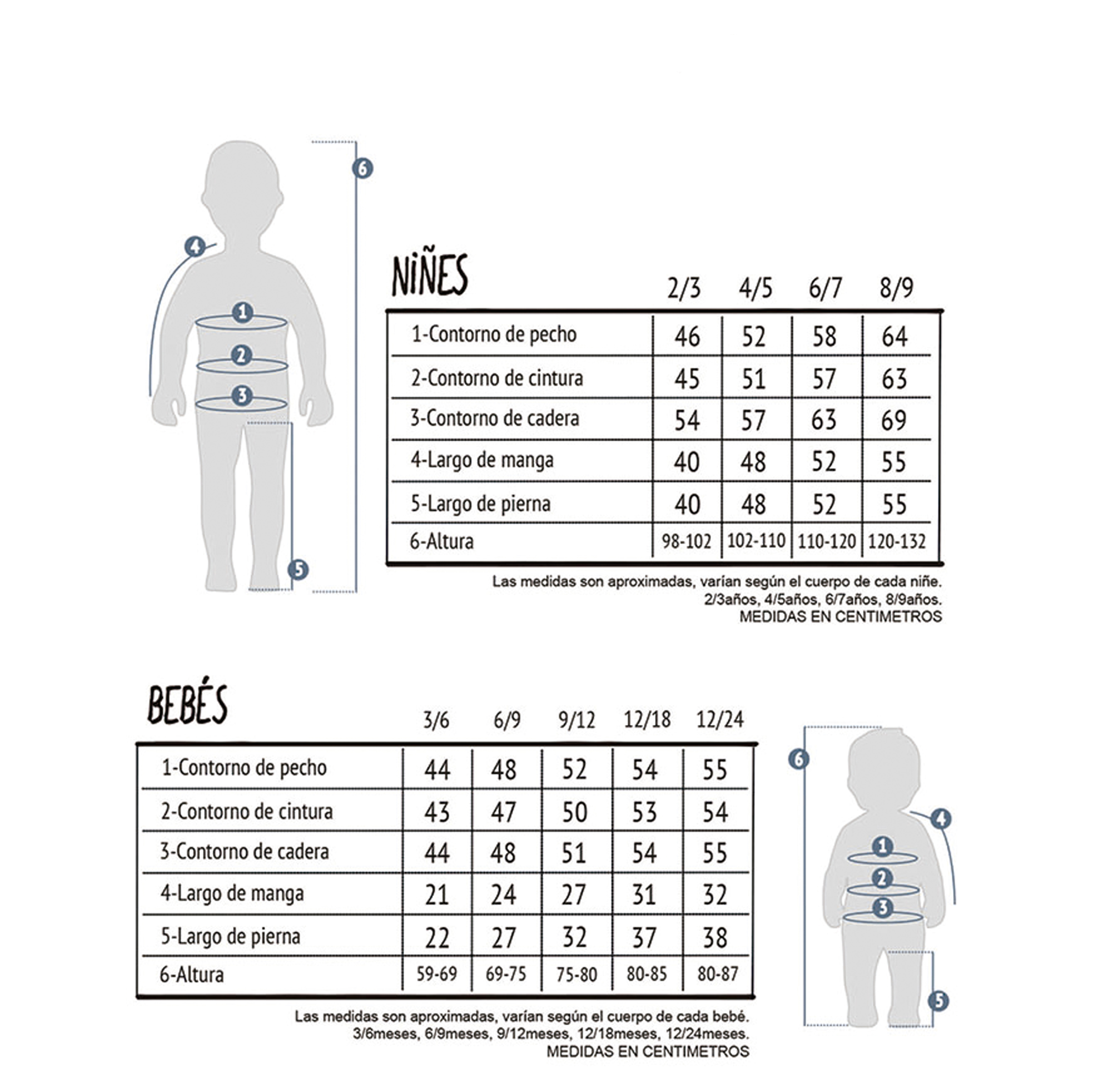 Tabla De Medidas Chaco Diseño Argentino Para Bebes Niños Y Niñas