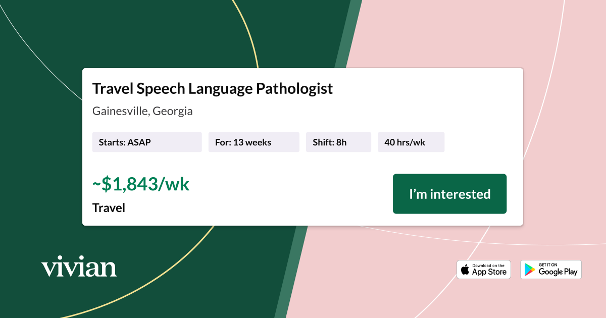 Travel Speech Language Pathologist In Gainesville Ga Remede