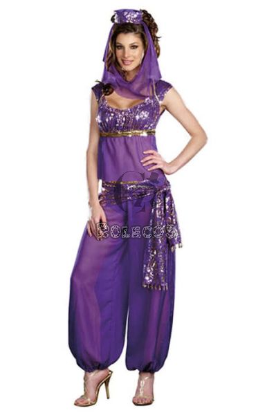 Sexy Genie Adult Purple Lady Halloween Cosplay Costume