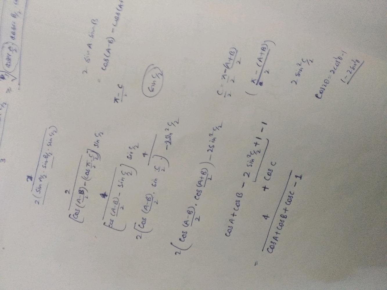 9 The Value Of Cosec Frac A 2 Csc Frac B 2