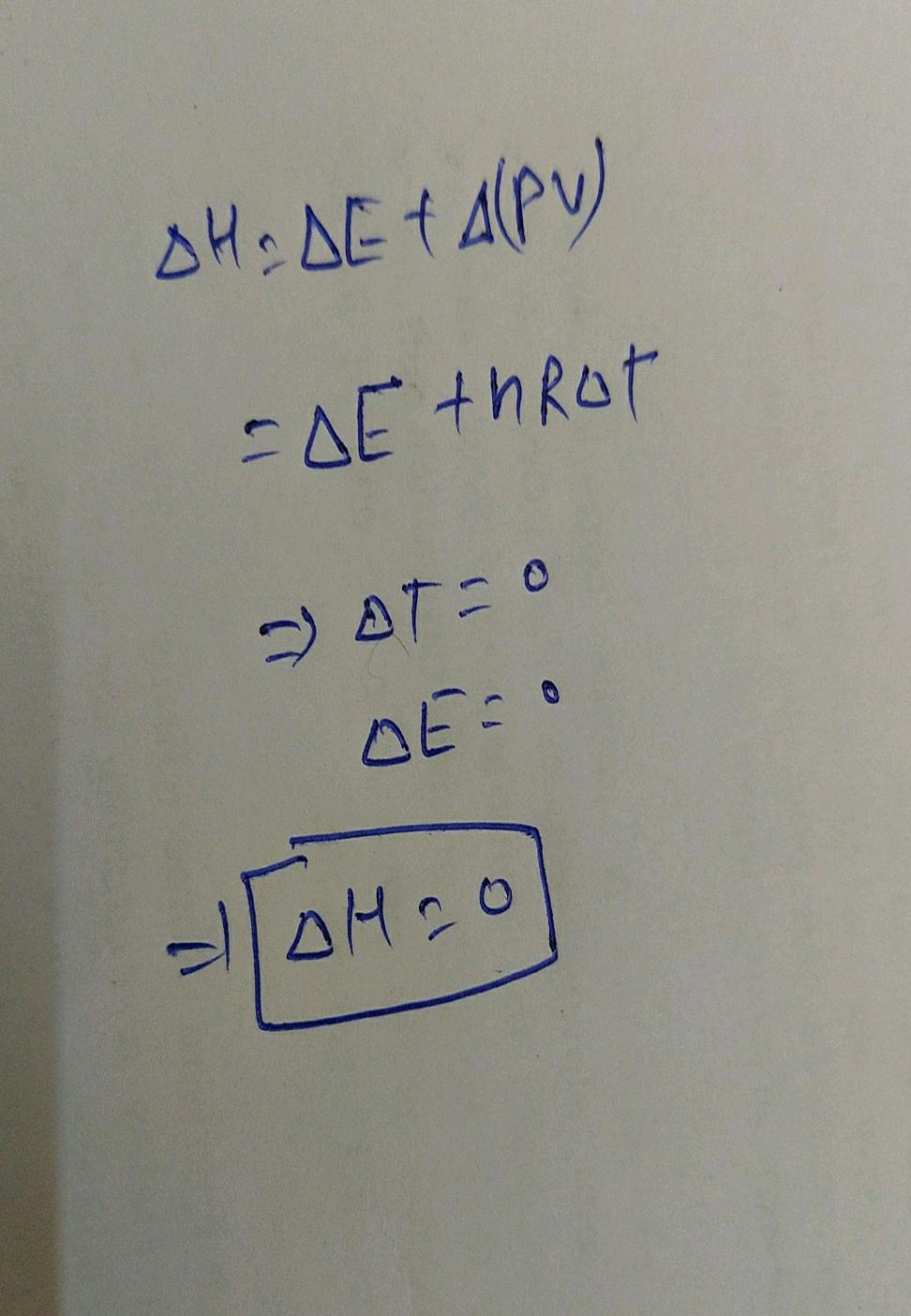 For Reversible Isothermal Expansion Of One Mole Of An Ideal Gas At 300