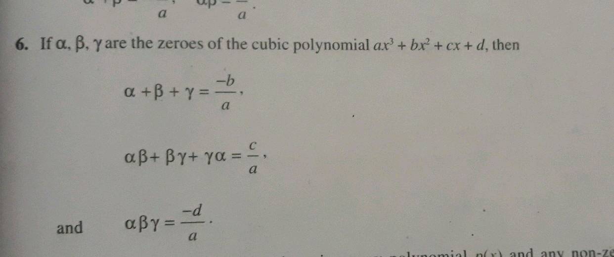 If Alpha Beta Gamma Are The Zeroes Of The Cubic Polynomial Ax3 Bx