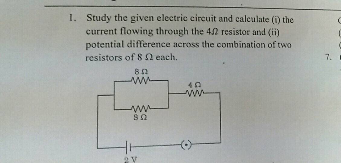 In The Circuit Given Below The Current Flowing Across 5 Ohm Resistor