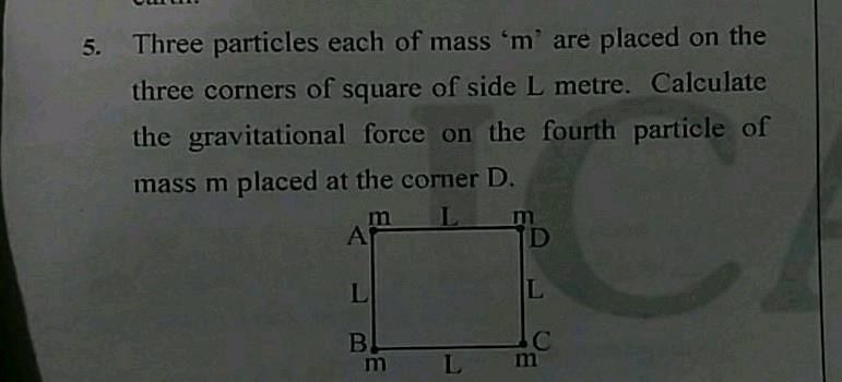 Three Bodies Each Of Mass M Are Placed At The Three Corners Of A