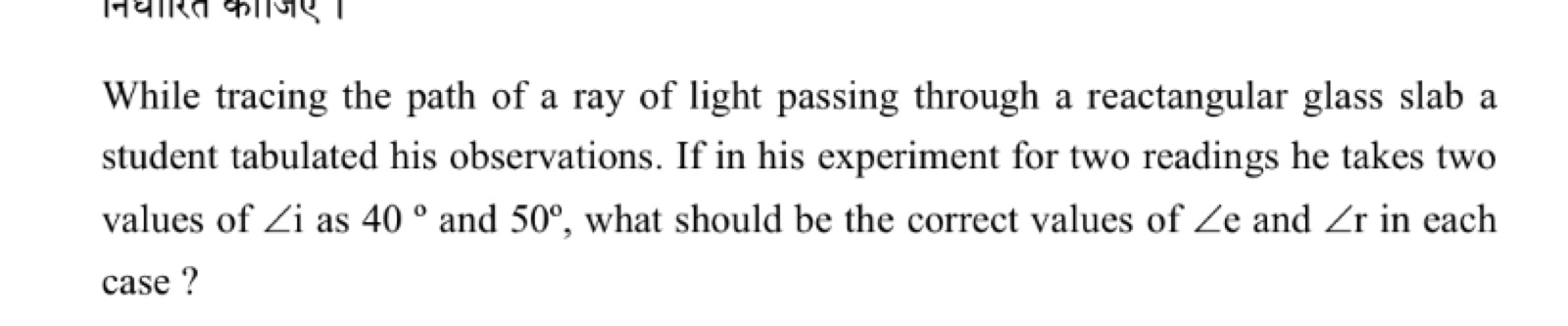 While Performing The Experiment On Tracing The Path Of A Ray Of Light