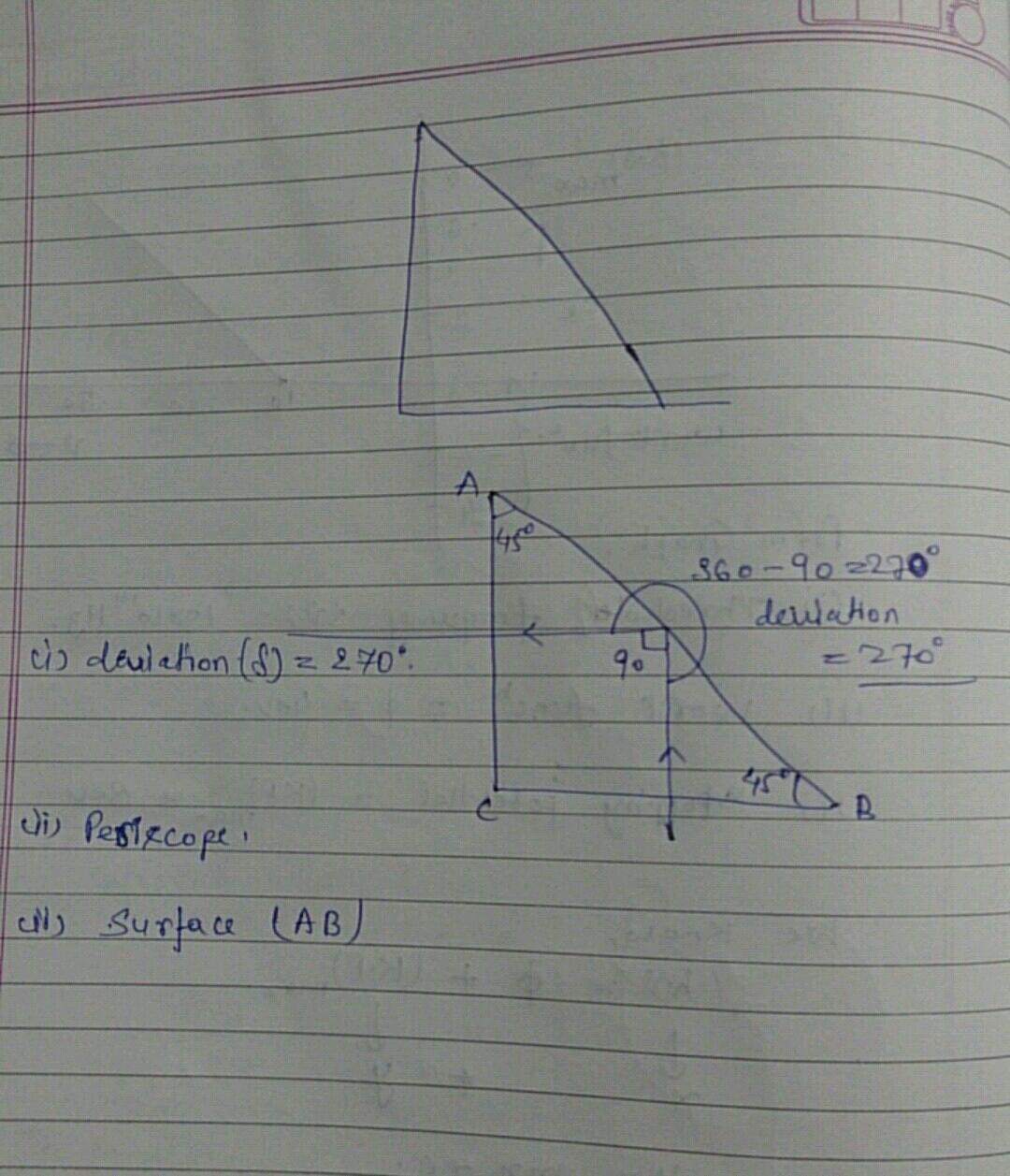 A Ray Of Light Passes Through A Right Angled Prism As Shown In The