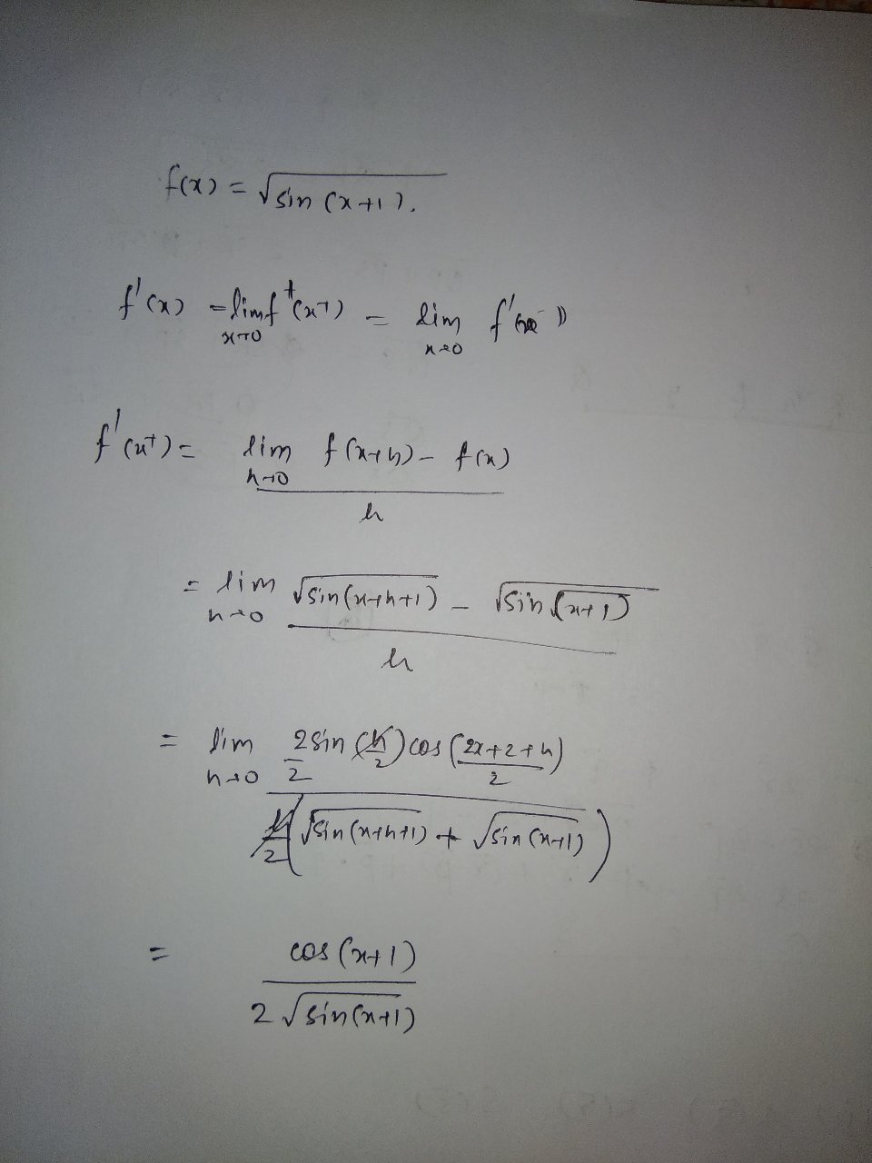 Find The Derivative Of Cosec2 X By Using First Principle Of