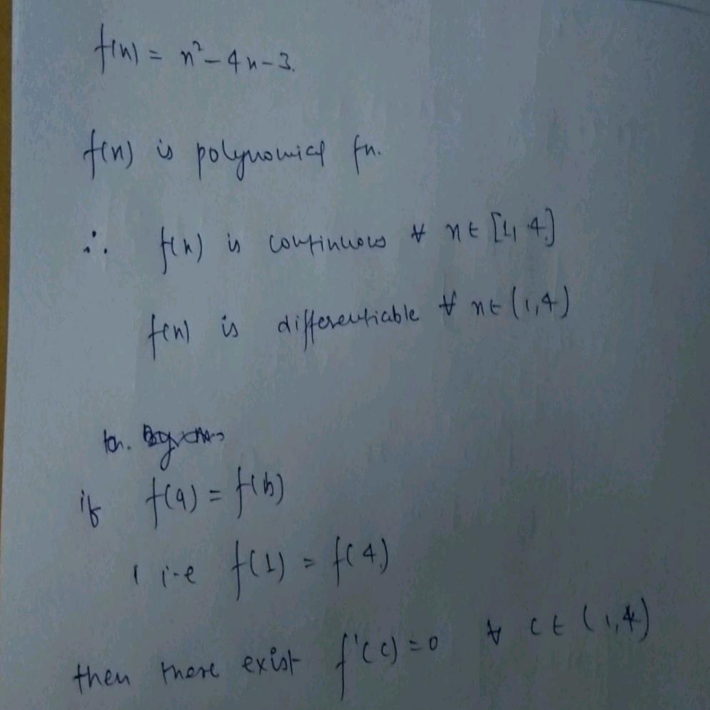 Verify Lagranges Mean Value Theorem For The Function Fx X 1x