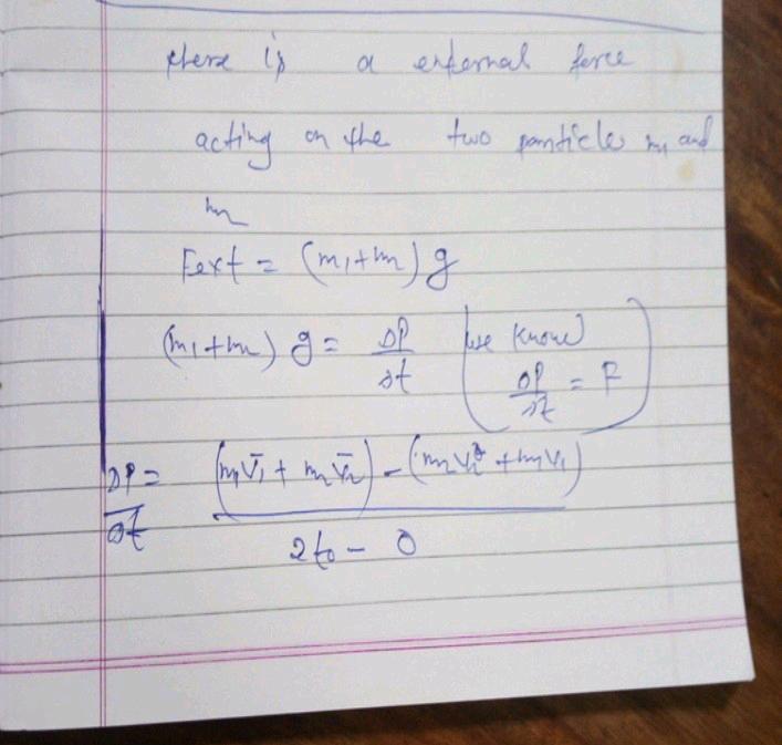 Two Particles Of Masses M1 And M2 In Projectile Motion Have Velocities