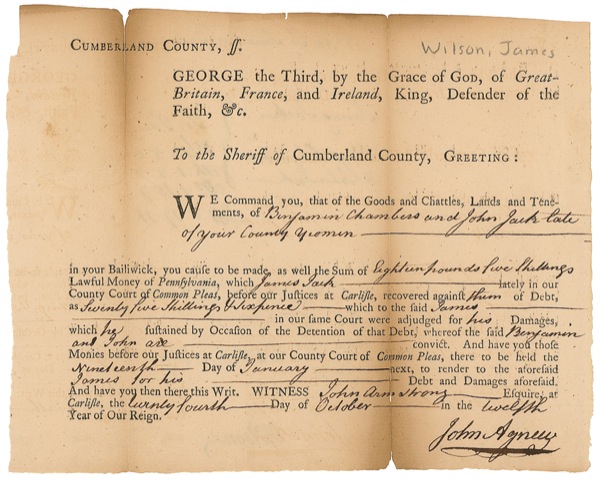 Declaration Of Independence Wilson James Rr Auction