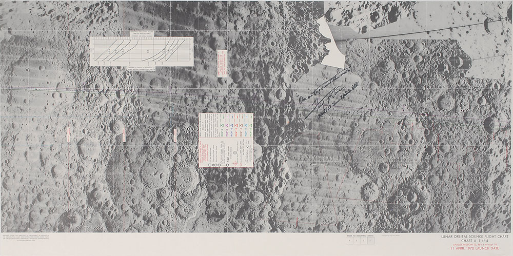 Fred Haise Signed Lunar Orbit Chart Rr Auction