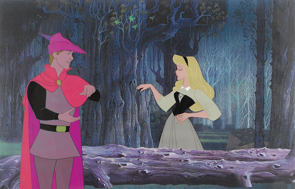 Briar Rose And Prince Phillip Production Cel From Sleeping Beauty Rr