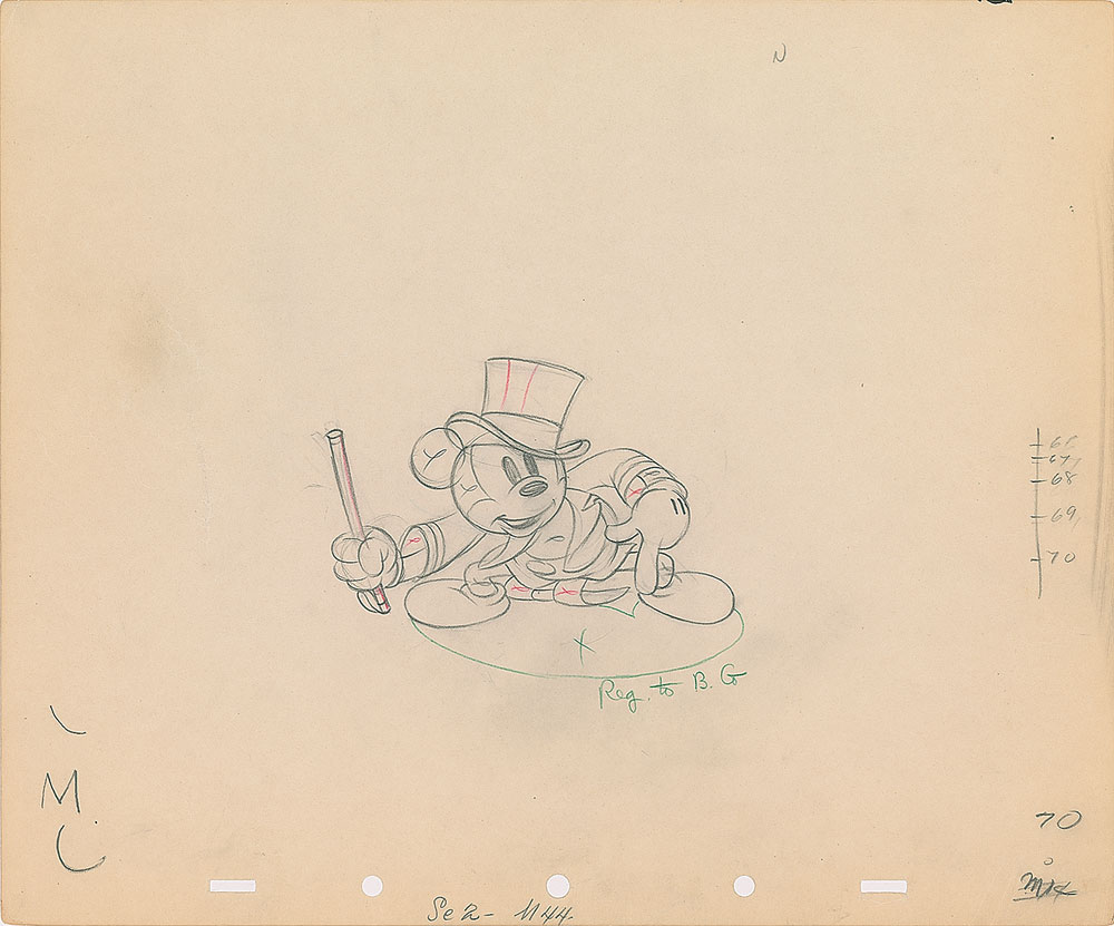 Mickey Mouse Production Drawing From Mickeys Circus Rr