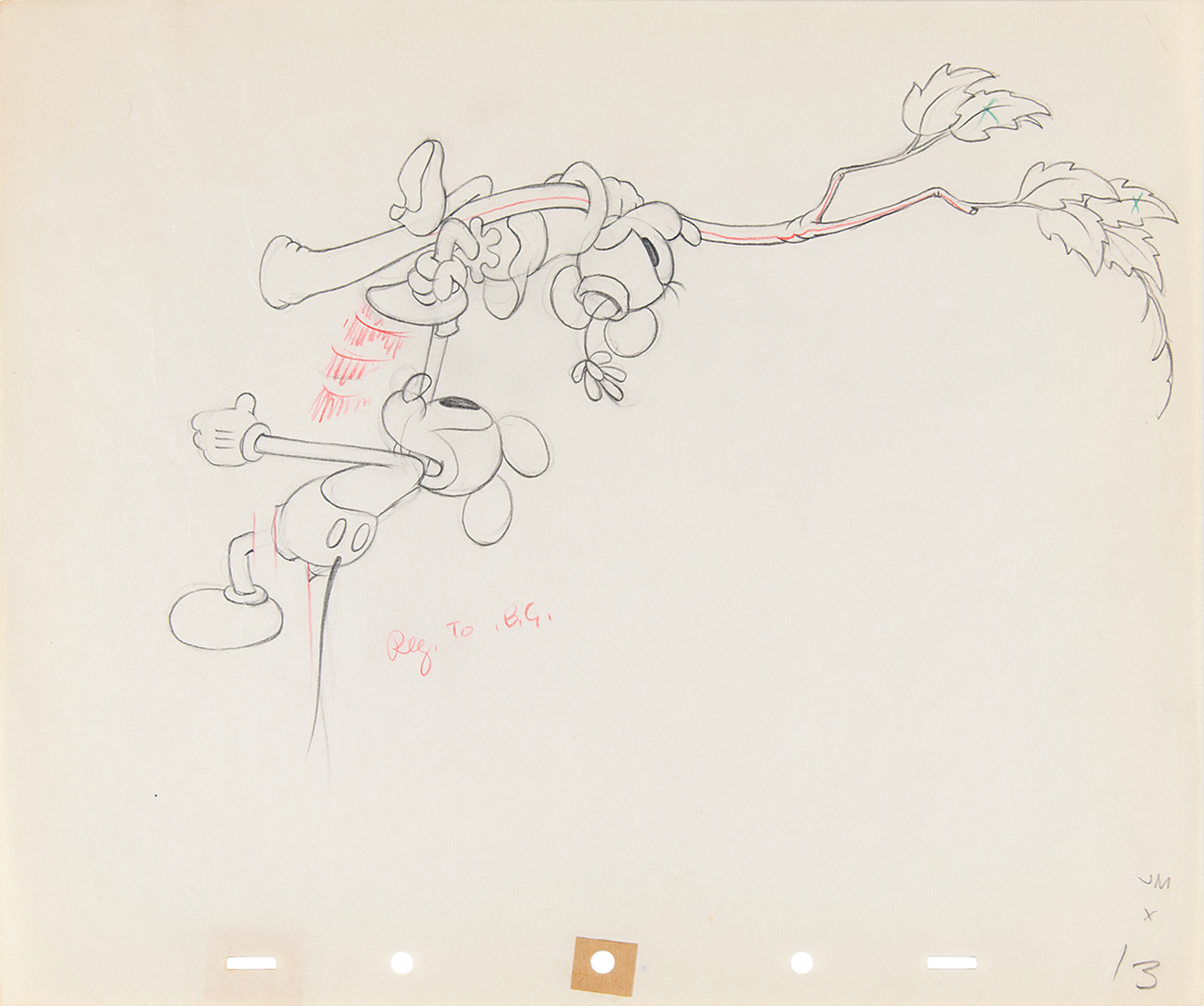 Mickey And Minnie Mouse Production Drawing From Mickeys Rival