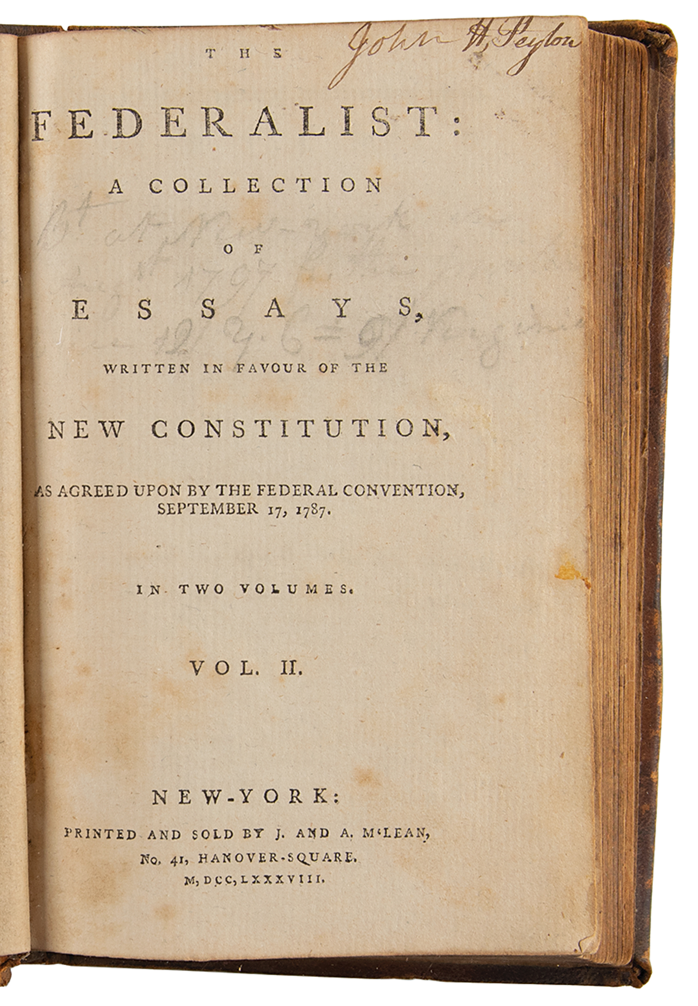 Alexander Hamilton The Federalist Papers Extremely Rare Original