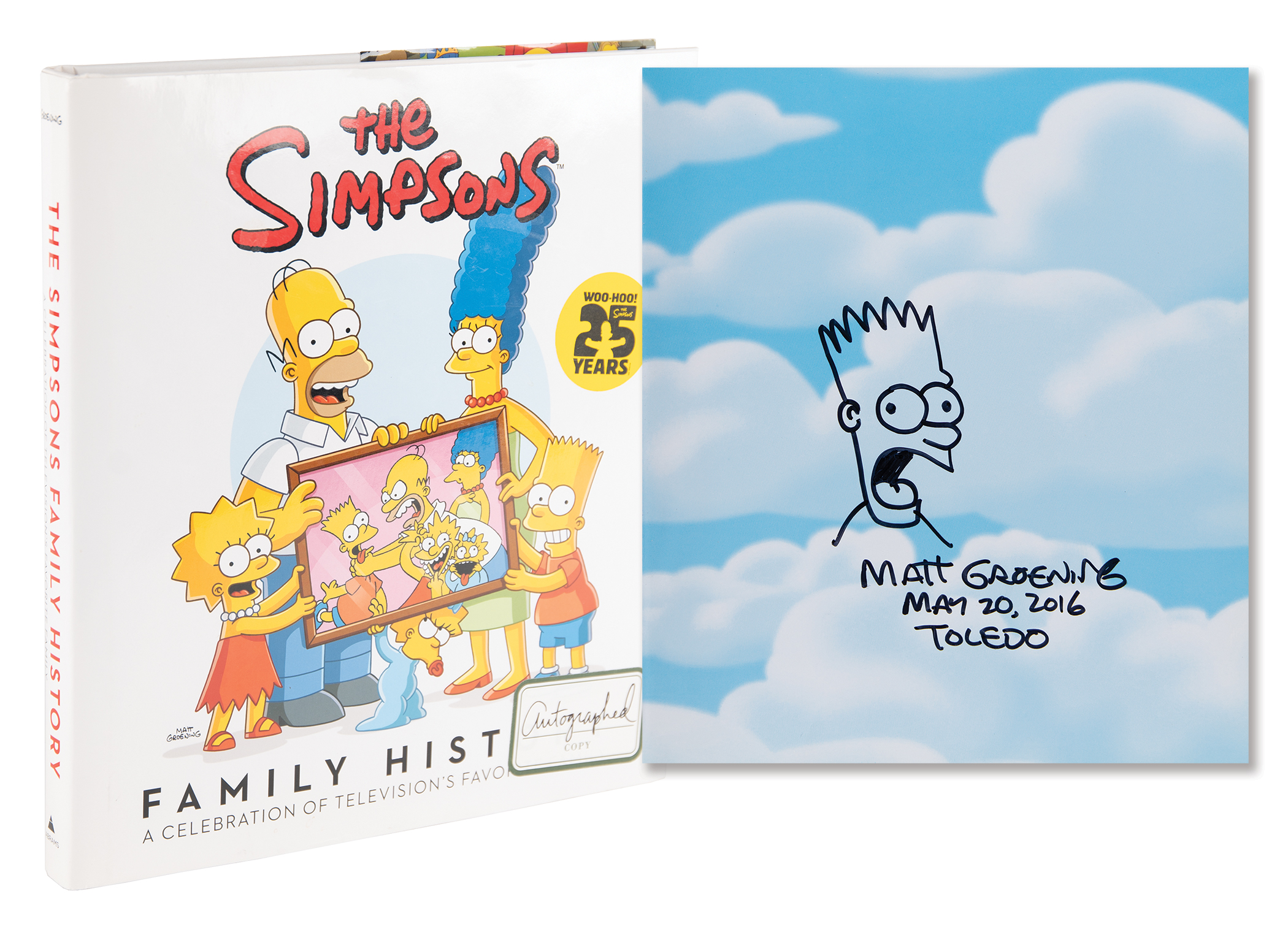 Matt Groening Signed Book With Bart Simpson Sketch Rr