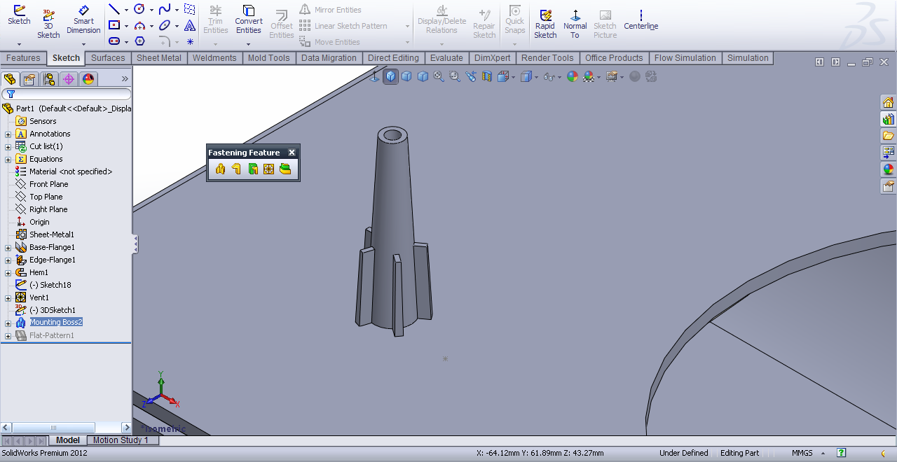 Tutorial Mounting Boss Feature In Solidworks Grabcad Tutorials