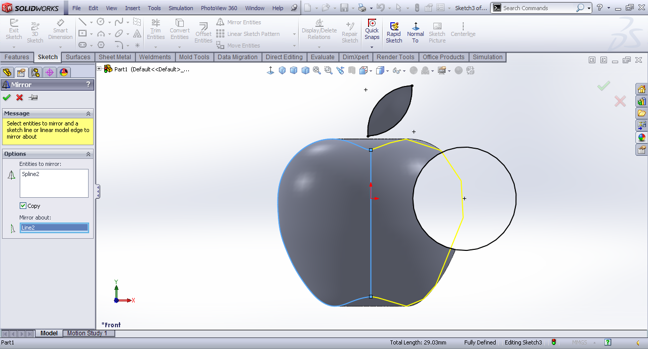 Tutorial Modeling Apple 3d Logo In Solidworks Grabcad Tutorials