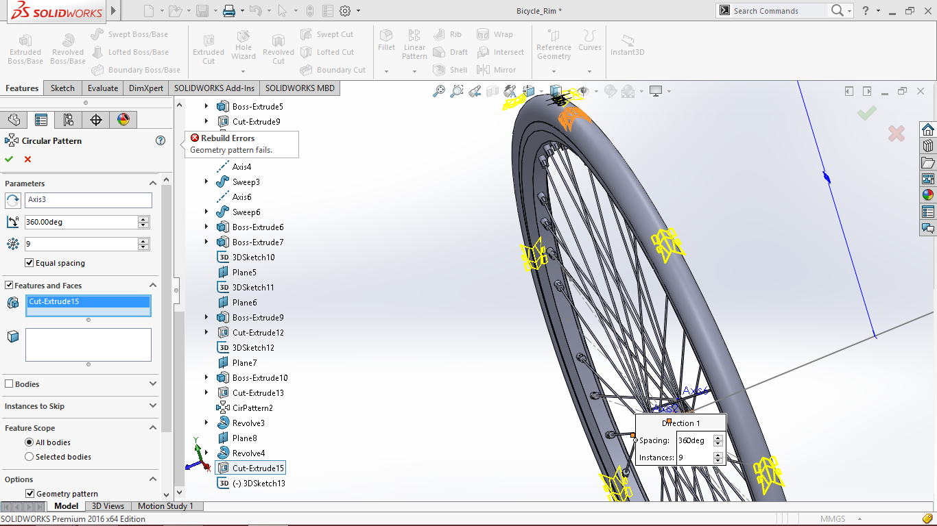 How To Apply Circular Pattern To Cut Extrude Feature In Solidworks