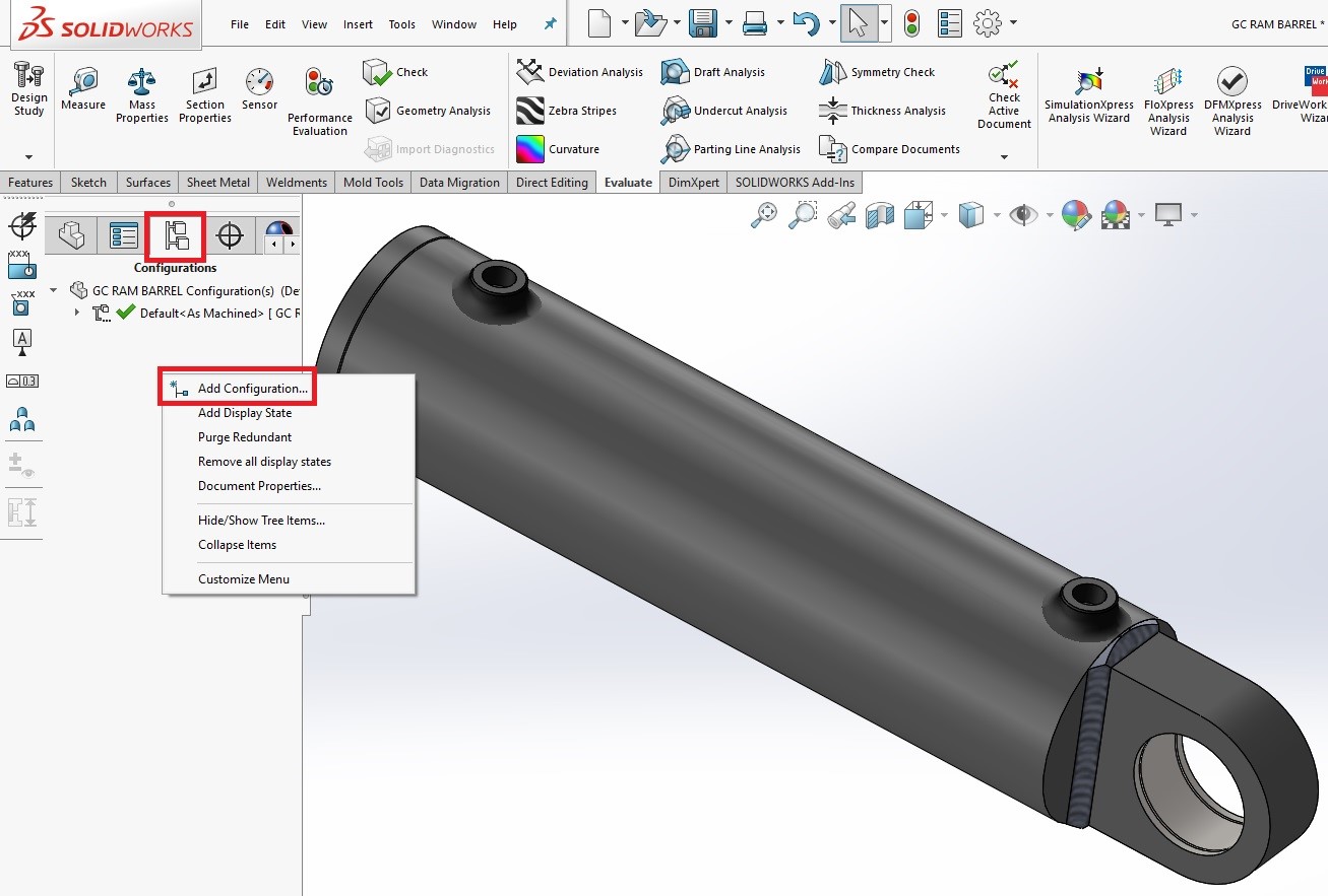 How To Create And Enable Solidworks Configurations Grabcad Tutorials