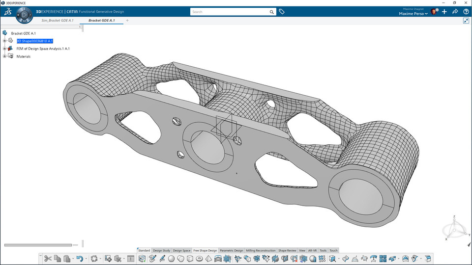 Bracket Topology Optimization 4 3d Cad Model Library Grabcad