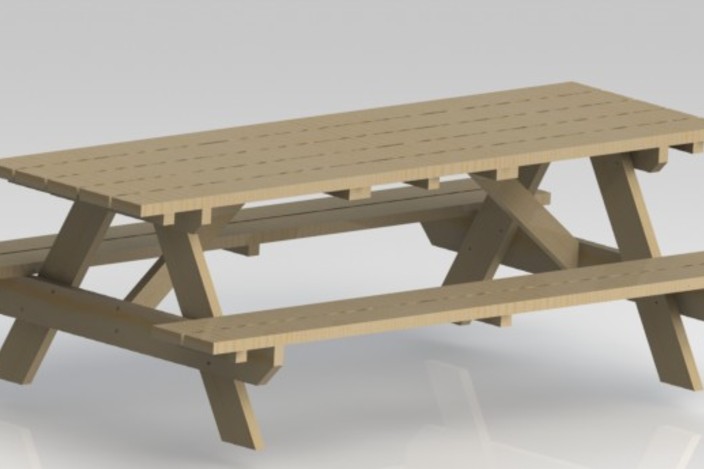 Picnic Table Cad Block