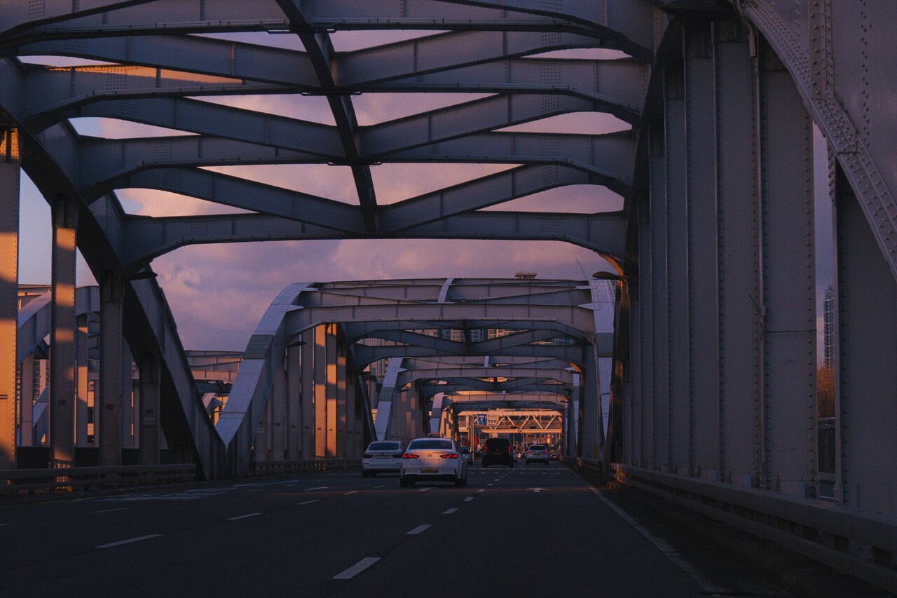 블라인드 디지털 사진 노을지는 한강대교🌆